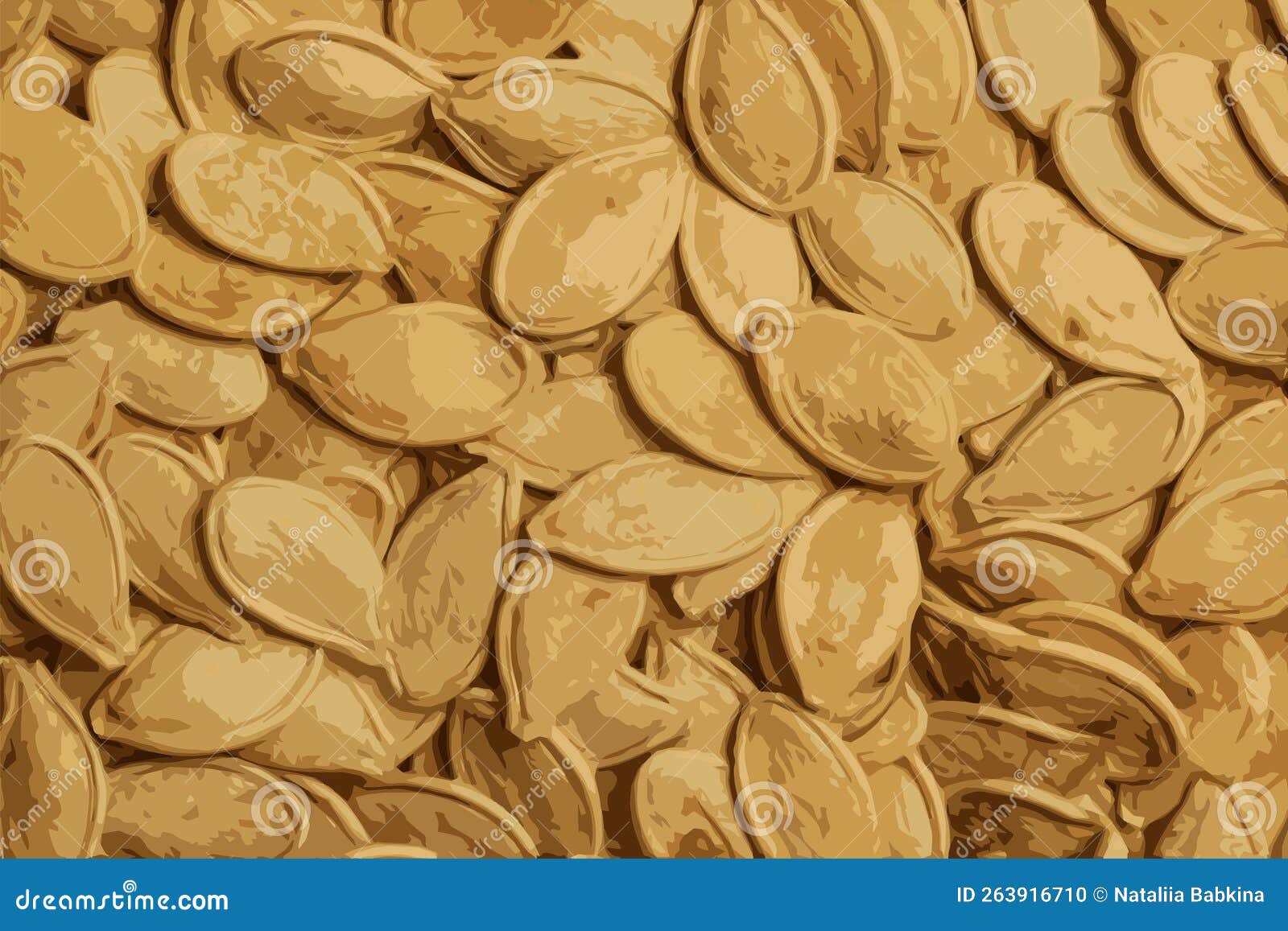 Realistic Vector Illustration of Pumpkin Seed Texture. Pumpkin Seeds As ...