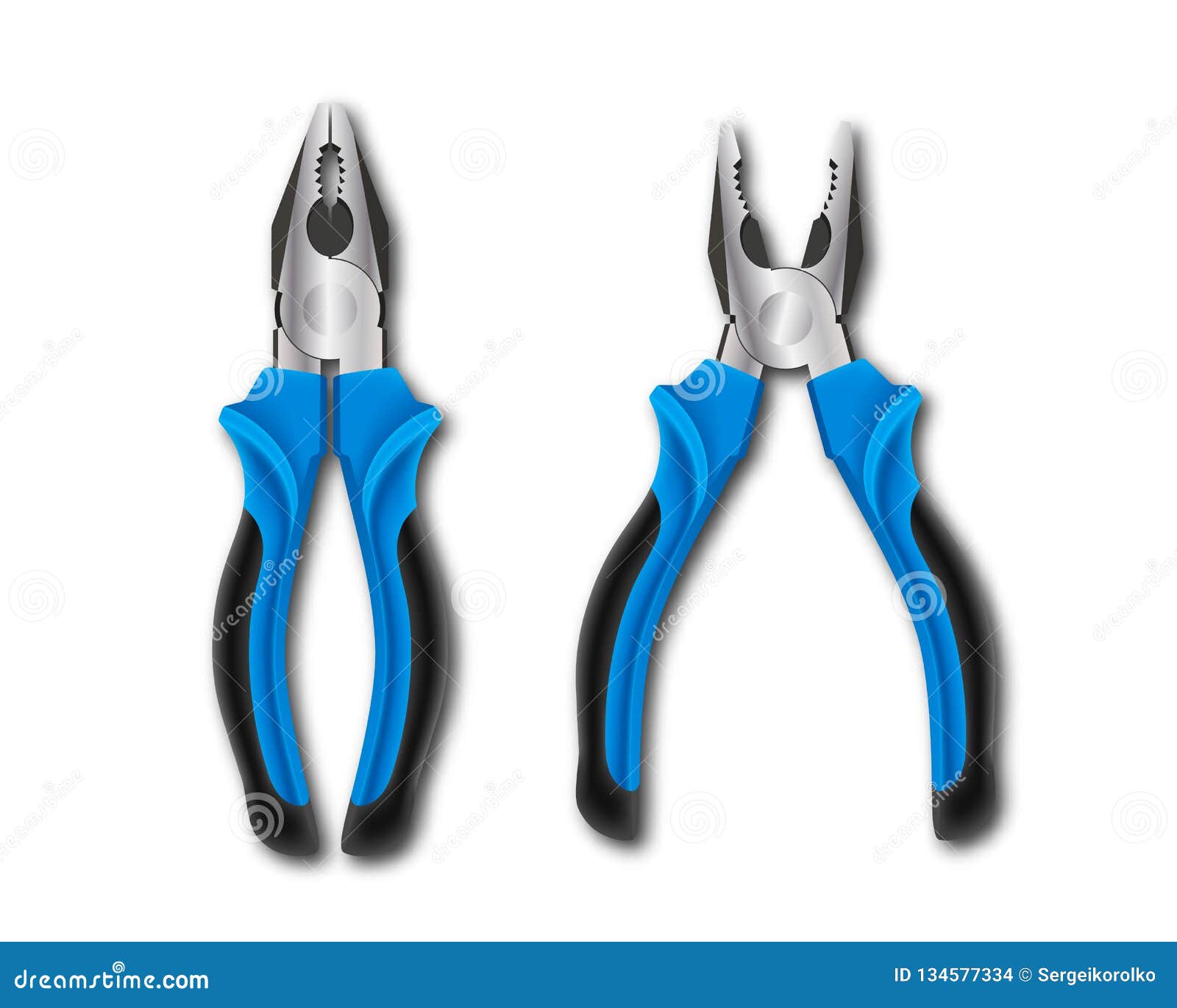 Realistic Vector Illustration of Two Pliers. Hand Tools for Repair ...