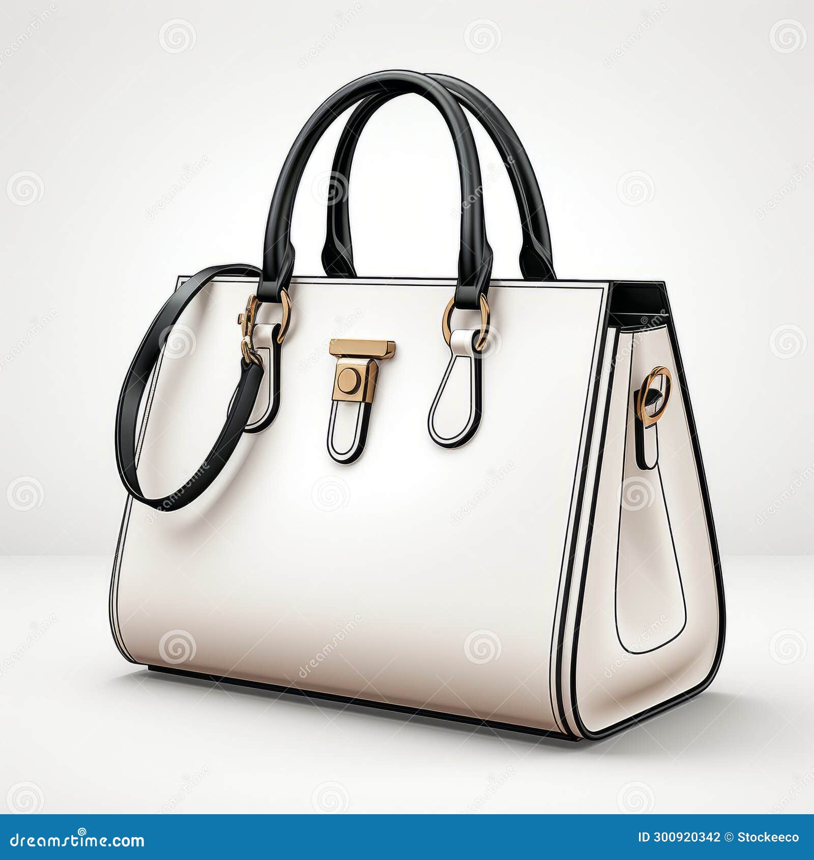 Realistic Vector Illustration of a White Handbag with Small Strap Stock ...
