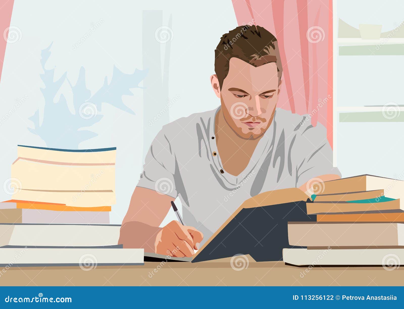 Realistic Vector Illustration of Writer Stock Vector - Illustration of ...