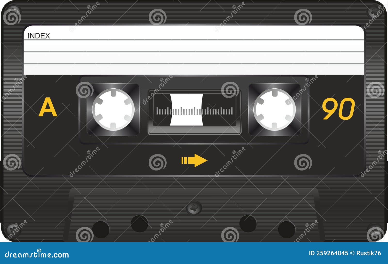 Realistic Vector Image of an Audio Compact Cassette. Png Format Stock ...