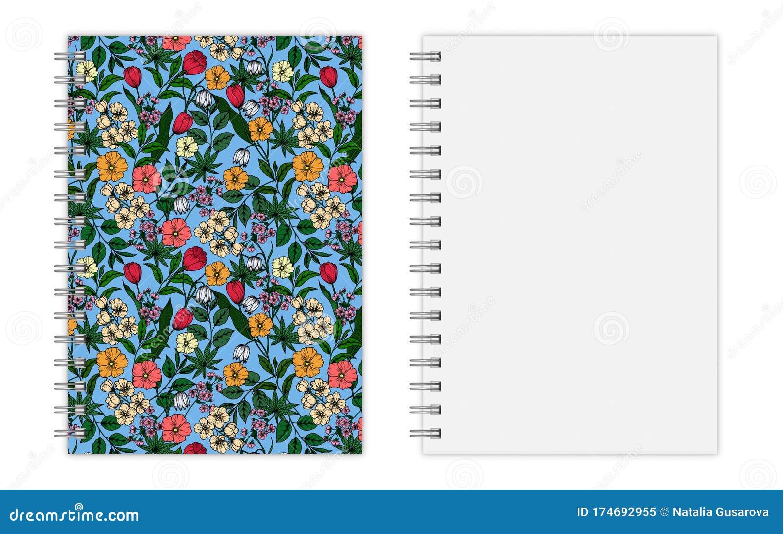 Cover Design of Notebook with Floral Pattern Stock Vector ...