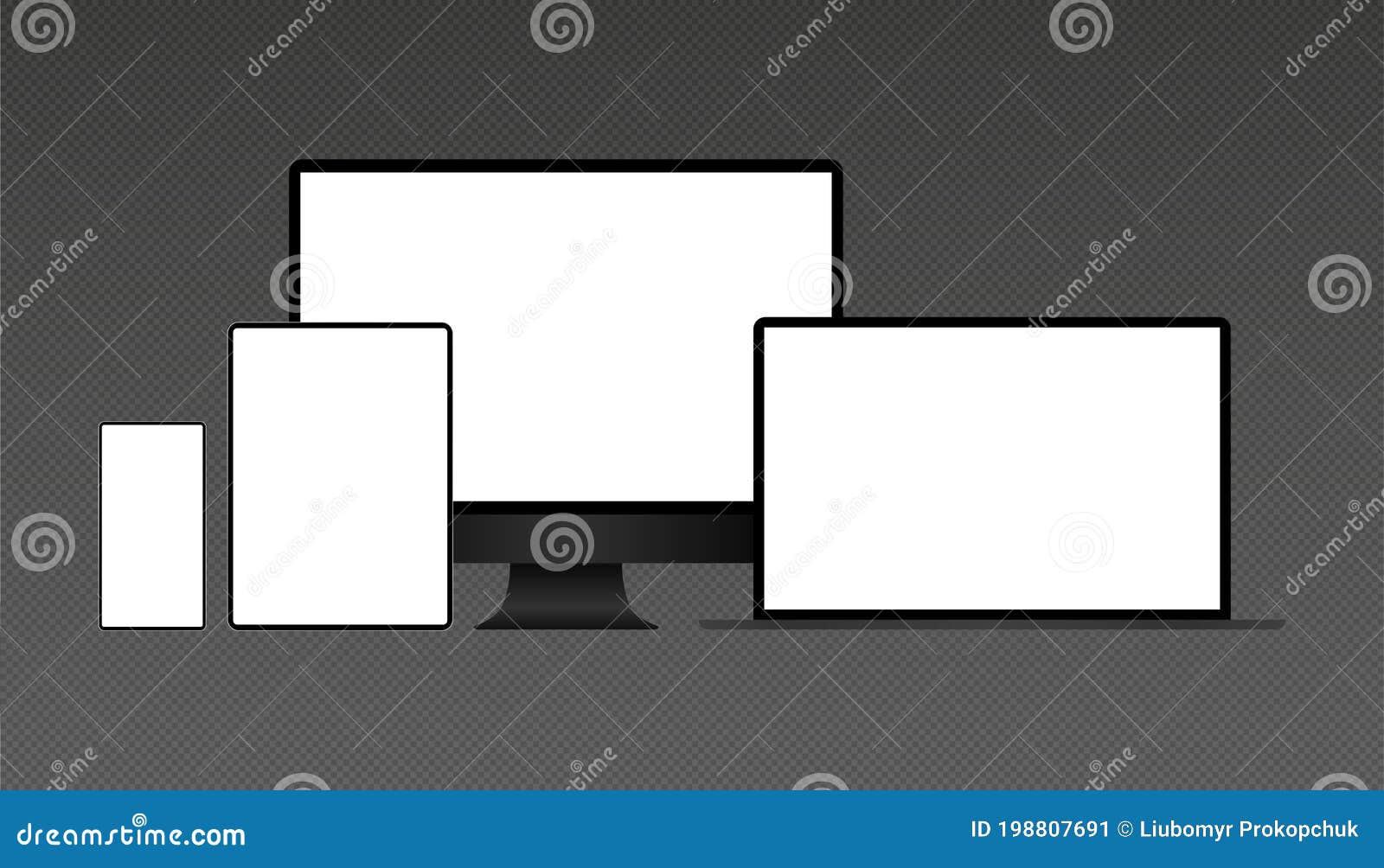 Realistic Vector Laptop, Tablet Computer, Monitor and Mobile Phone ...