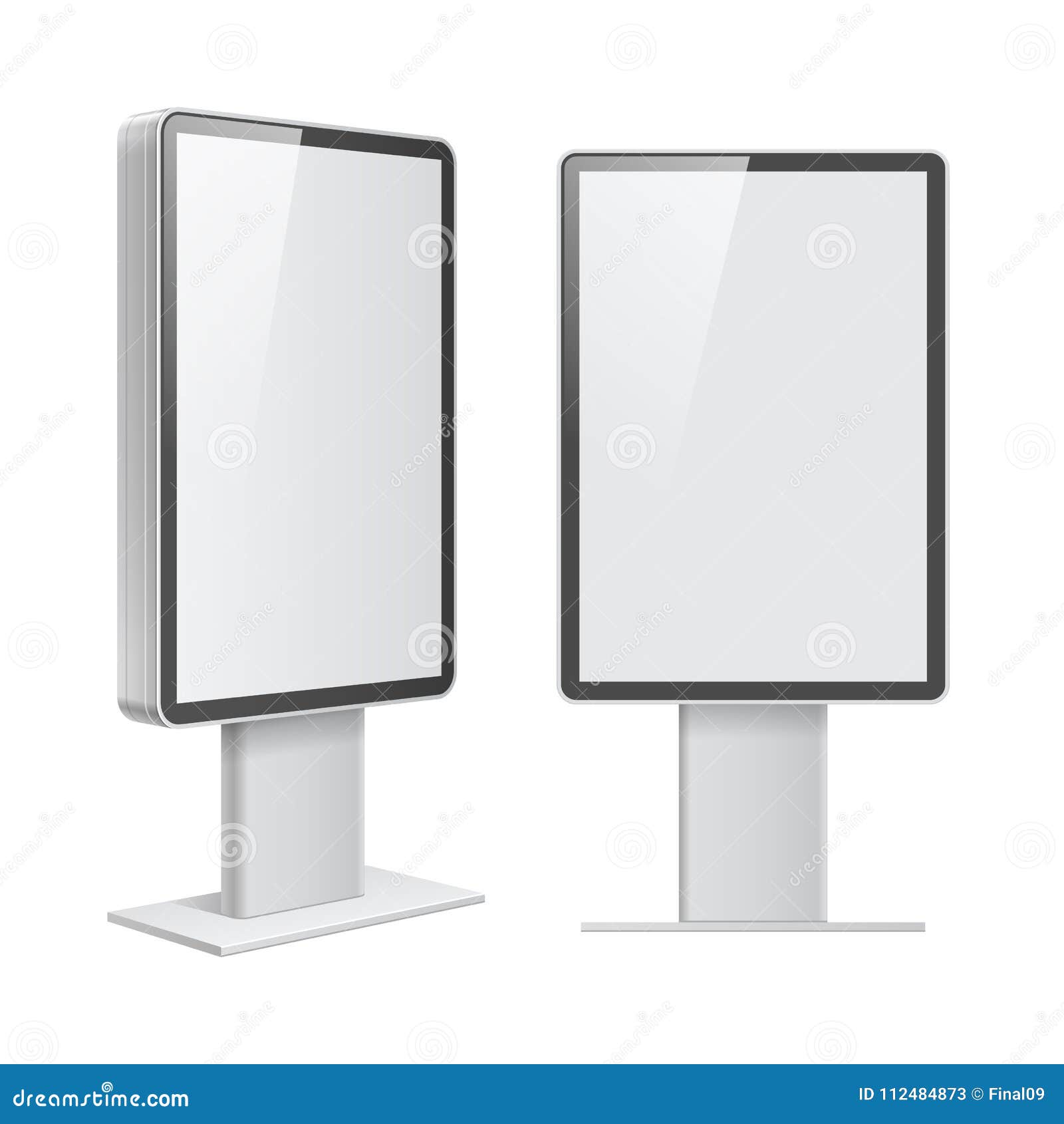 Realistic Light Box Template on White Background Stock Vector ...