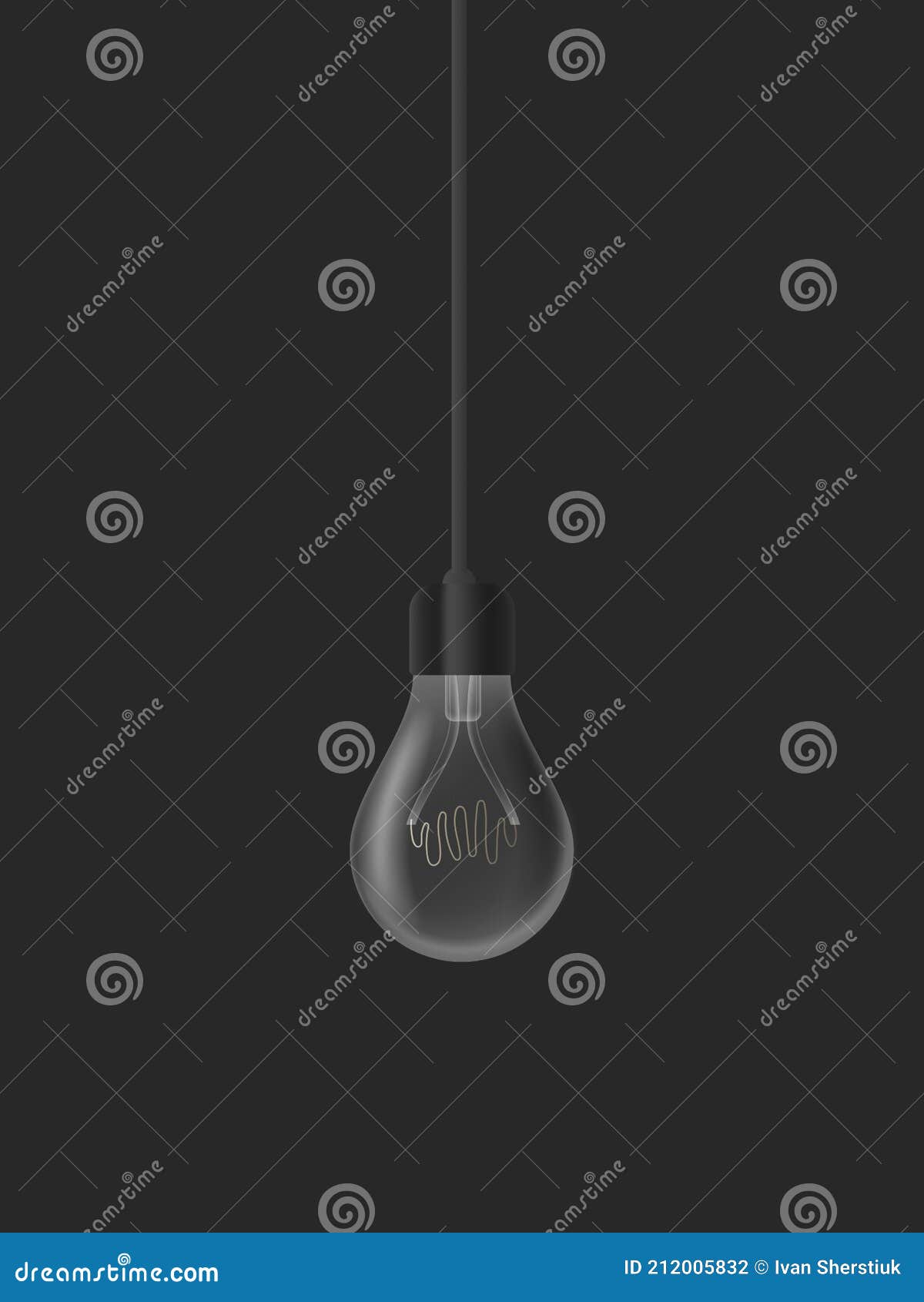 Realistic Vector Light Bulb. Turned Off Light in Loft Style Stock ...