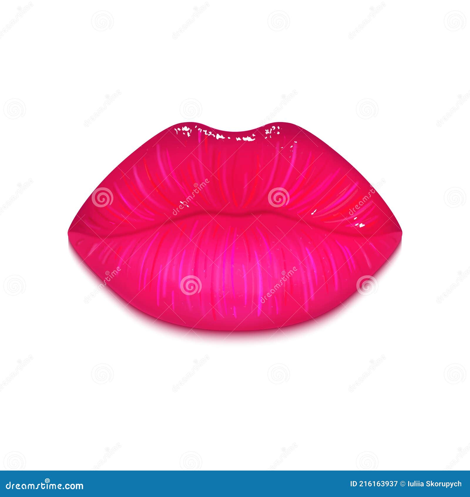 Realistic vector lips stock vector. Illustration of kiss - 216163937