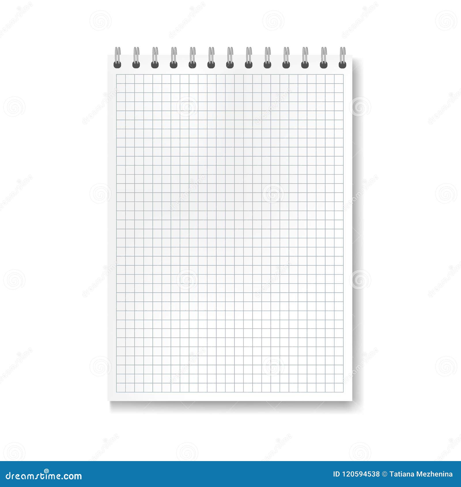 Realistic Vector Math Ruled Notebook Stock Vector - Illustration of ...