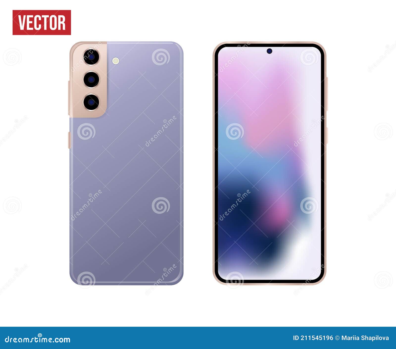 Realistic Vector Mockup for Samsung Galaxy S21 Plus Stock Vector ...