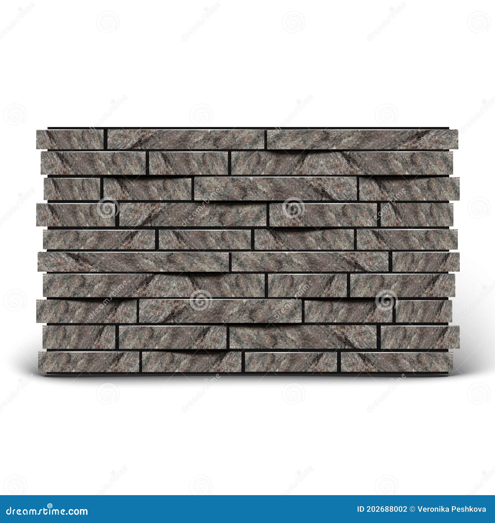 Realistic Vector Natural Stone Wall, Brick, Isolated on White ...
