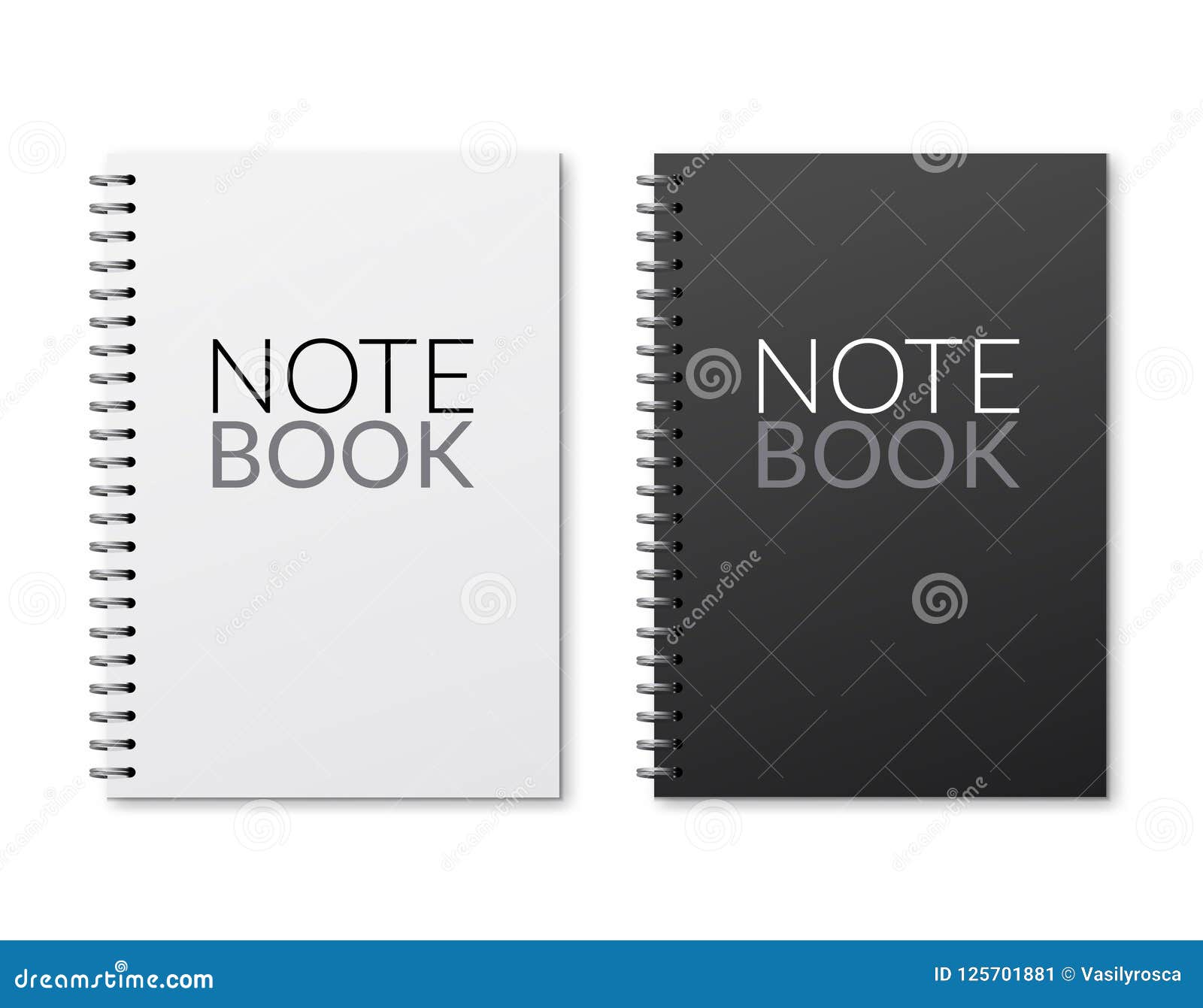 Realistic Vector Notebook Design. Diary Blank Office Document Stock ... Realistic Vector Notebook Design. Diary Blank Office Document Stock ...