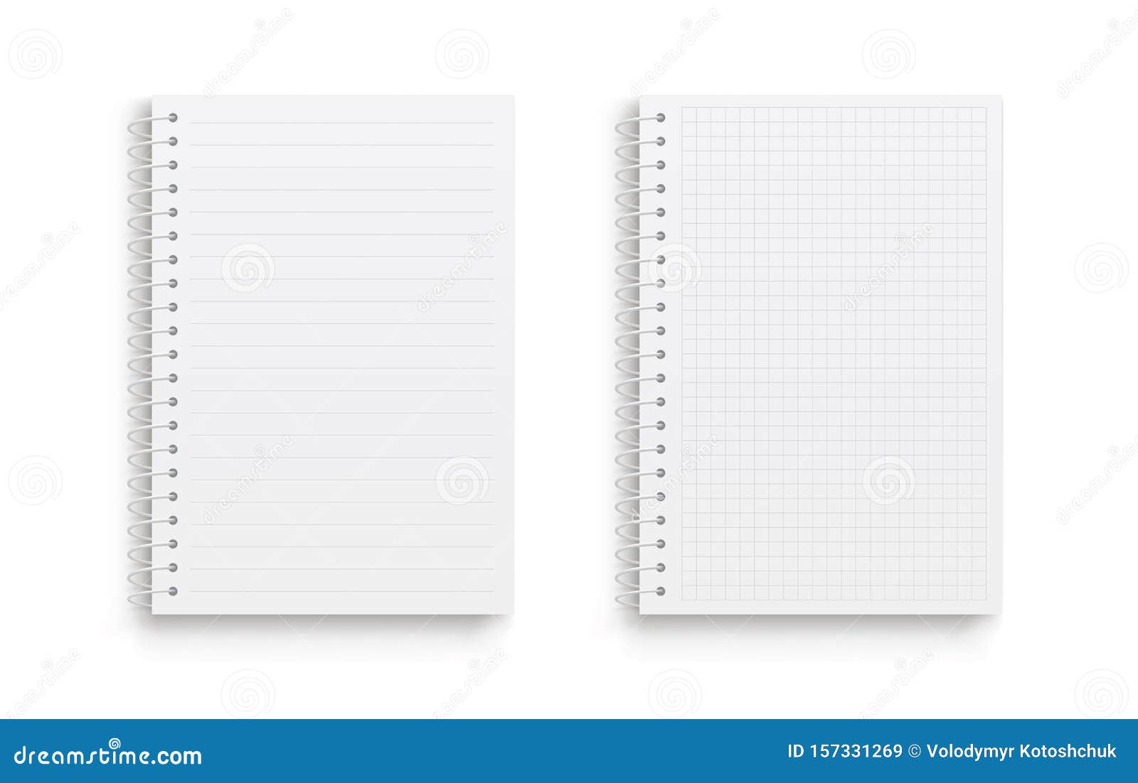 Realistic Vector Notebook. Square and Lined. Front View Stock ...