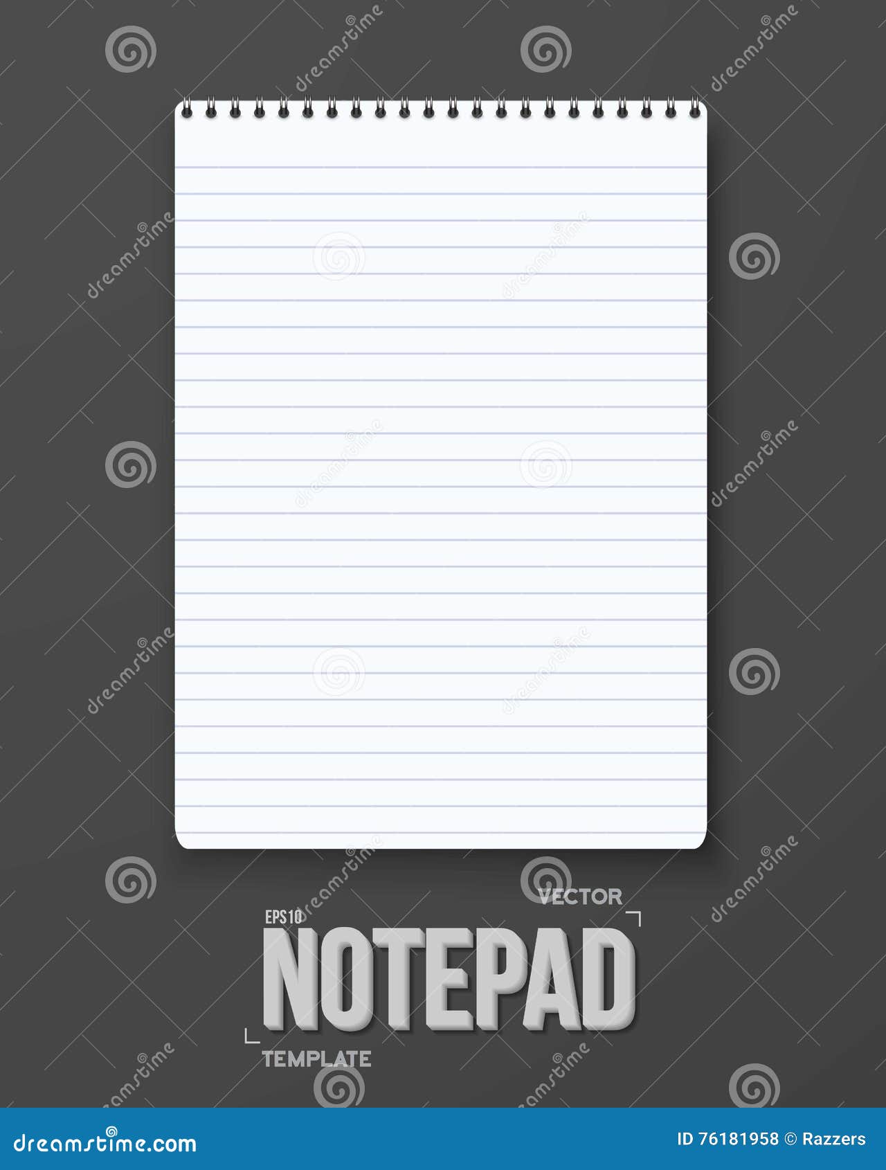 Realistic Vector Notepad Office Equipment Element. Stock Vector ...