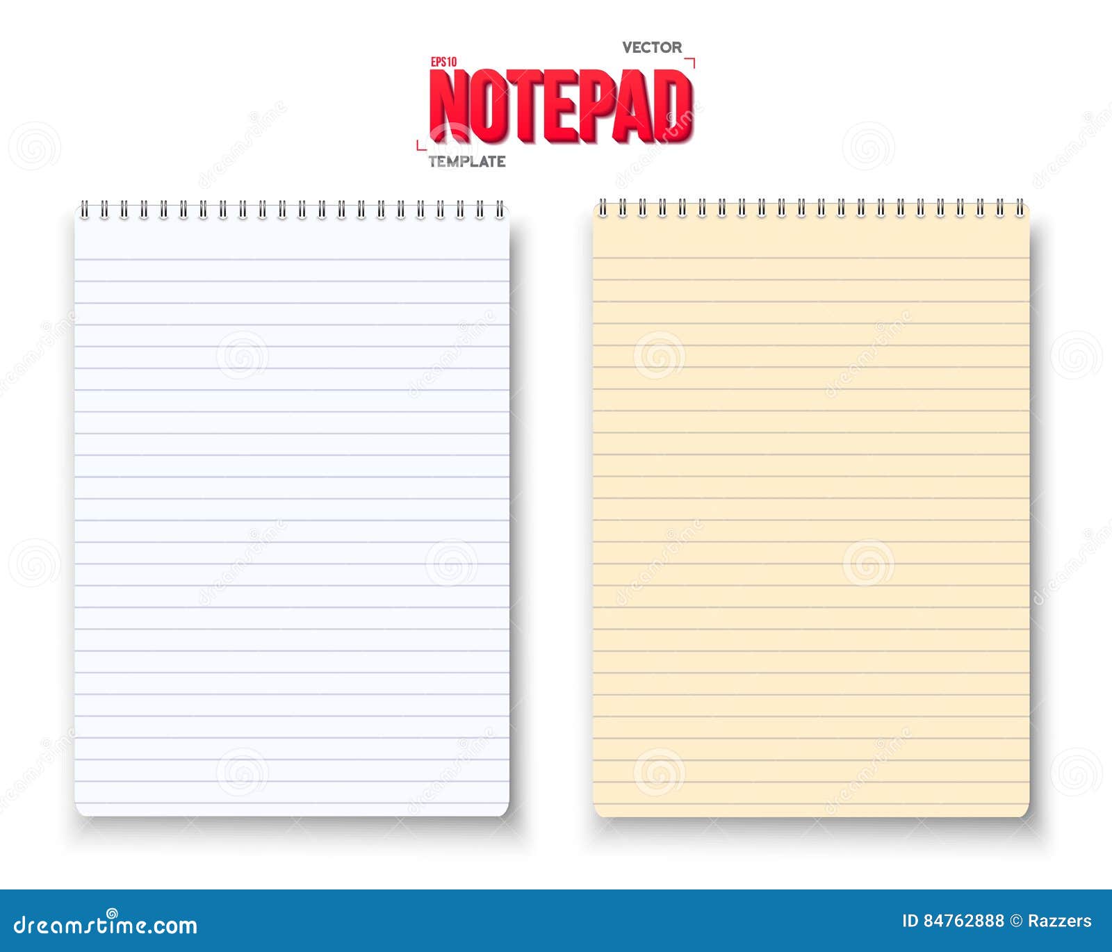 Realistic Vector Notepad Set Isolated on White Stock Vector ...