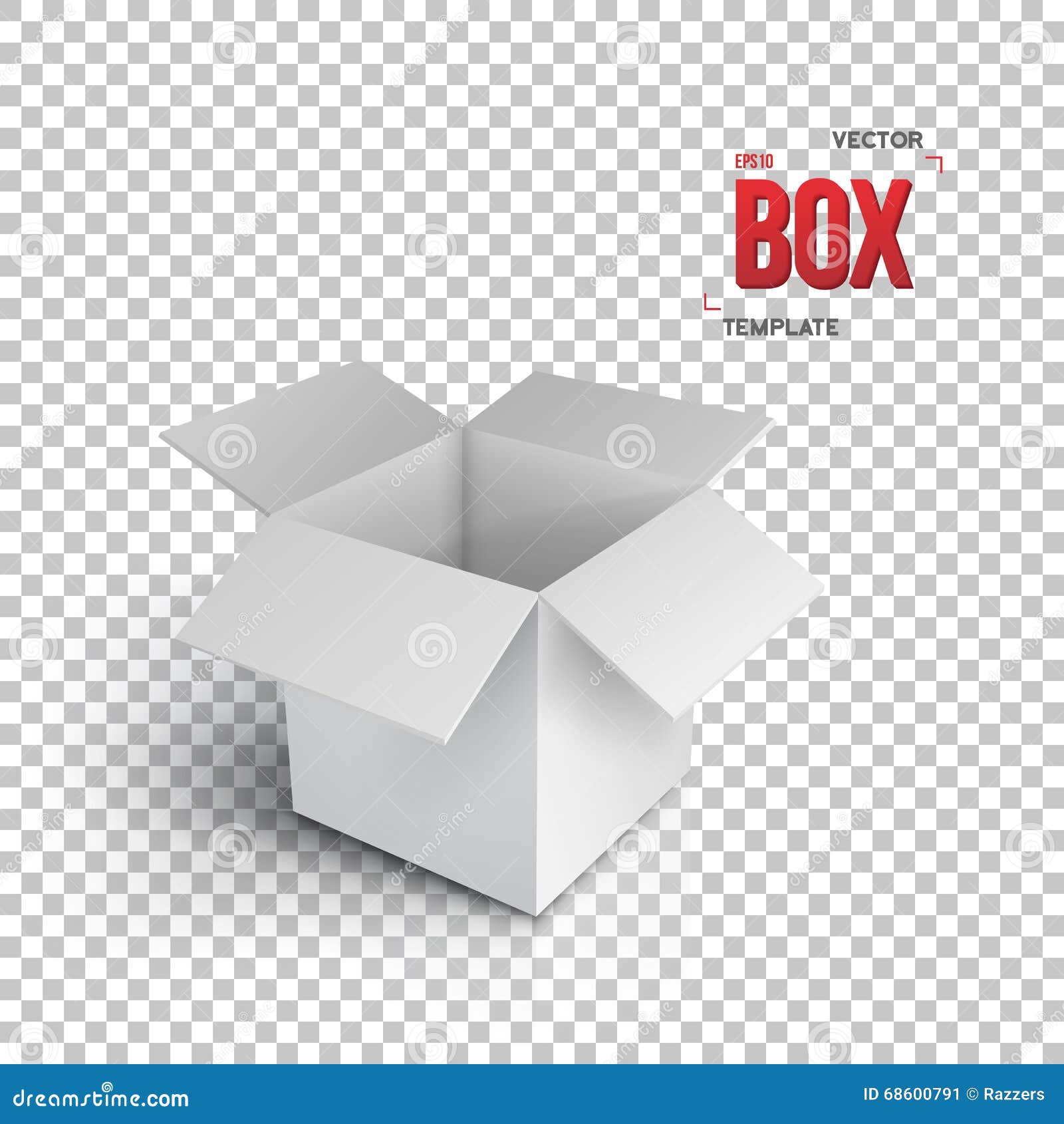 Realistic Vector Open Package Box. Vector EPS10 Paper Open Box I Stock ...
