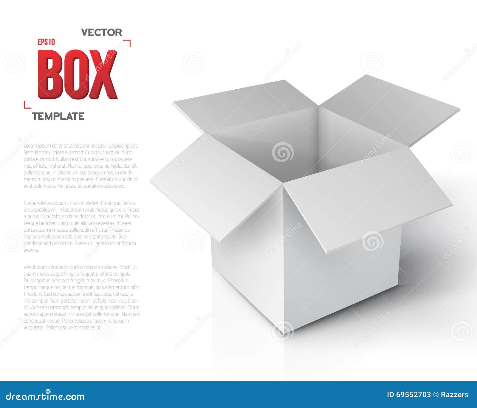 Realistic Vector Open Package Box. Vector Paper Open Box Isolate Stock ...
