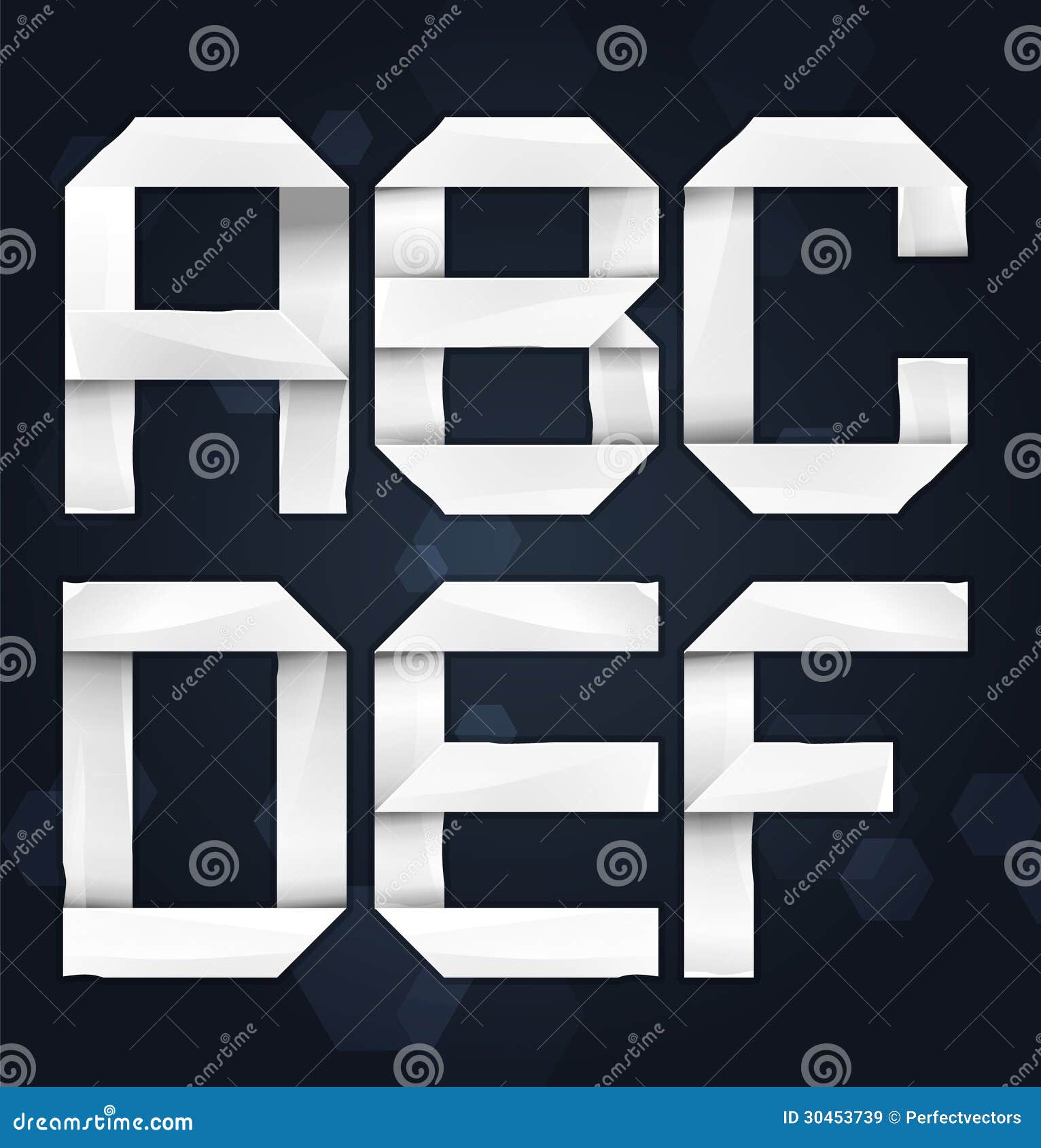 Realistic Vector Paper Font Stock Vector - Illustration of mobile ...