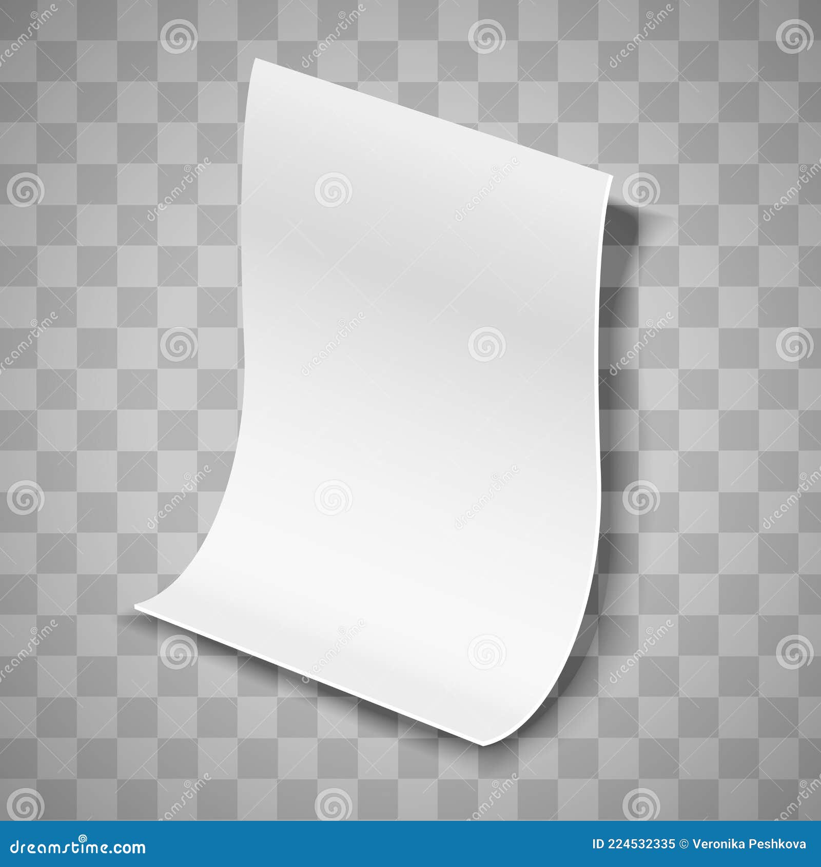 Realistic Vector Paper Sheet Isolated on Transparent Background Stock ...
