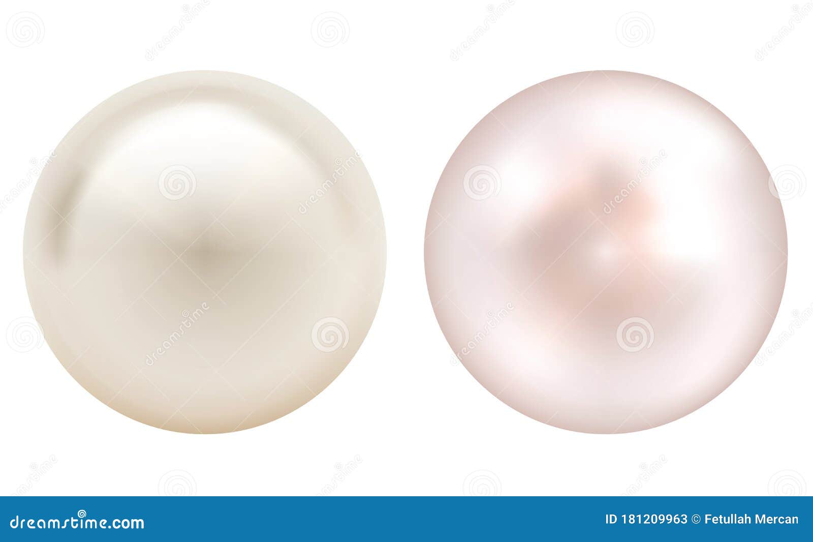 Realistic Vector Two Pearls Stock Vector - Illustration of ocean, shiny ...