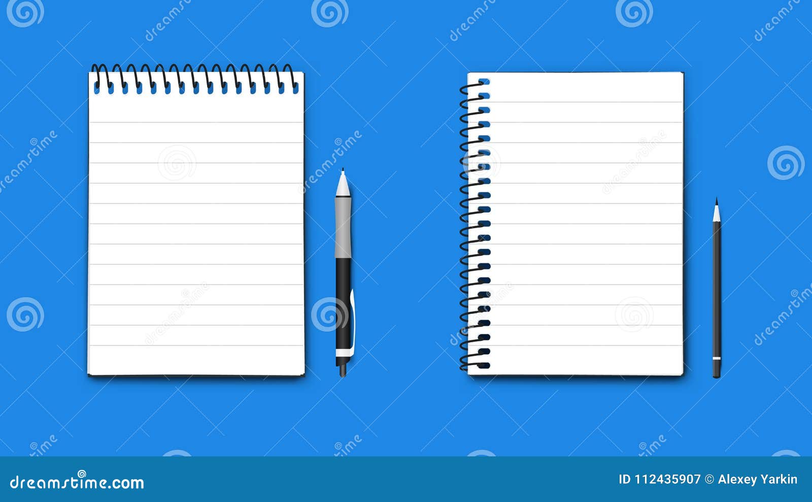 Realistic Vector Perfect Paper A4 Size Notebooks, Horizontal and ...