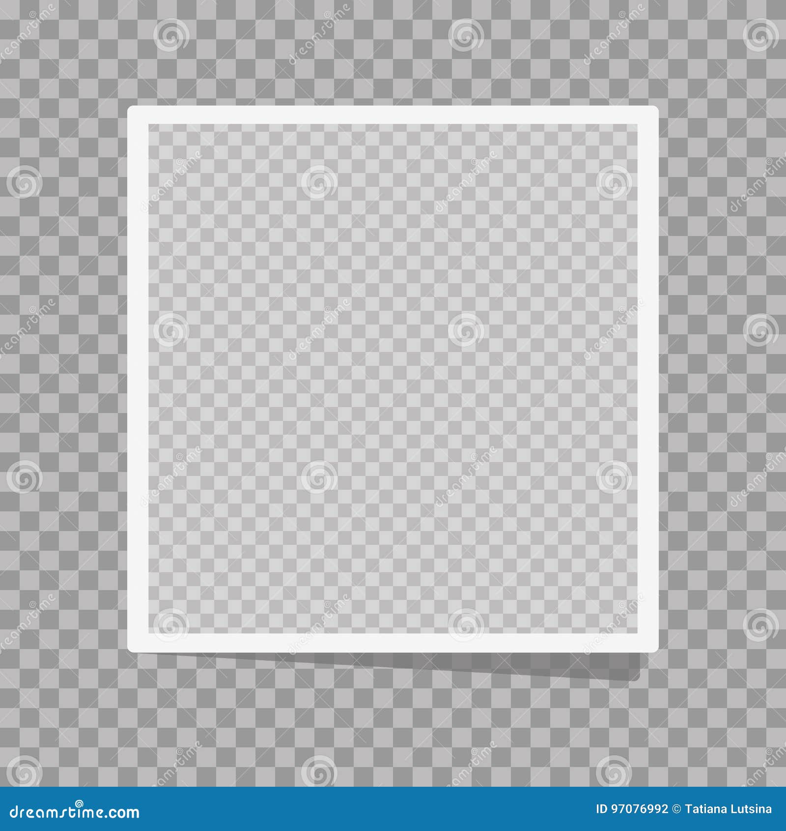 Realistic Vector Photo Frame with Straight Edges on Sticky Tape Placed ...