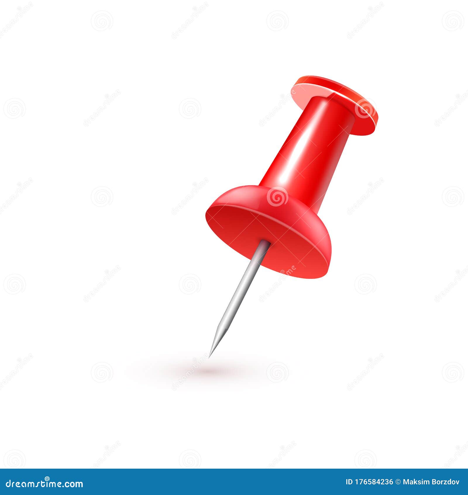 Realistic Vector Plastic Glossy Red Push Pin 3D Vector Icon on White ... Realistic Vector Plastic Glossy Red Push Pin 3D Vector Icon on White ...