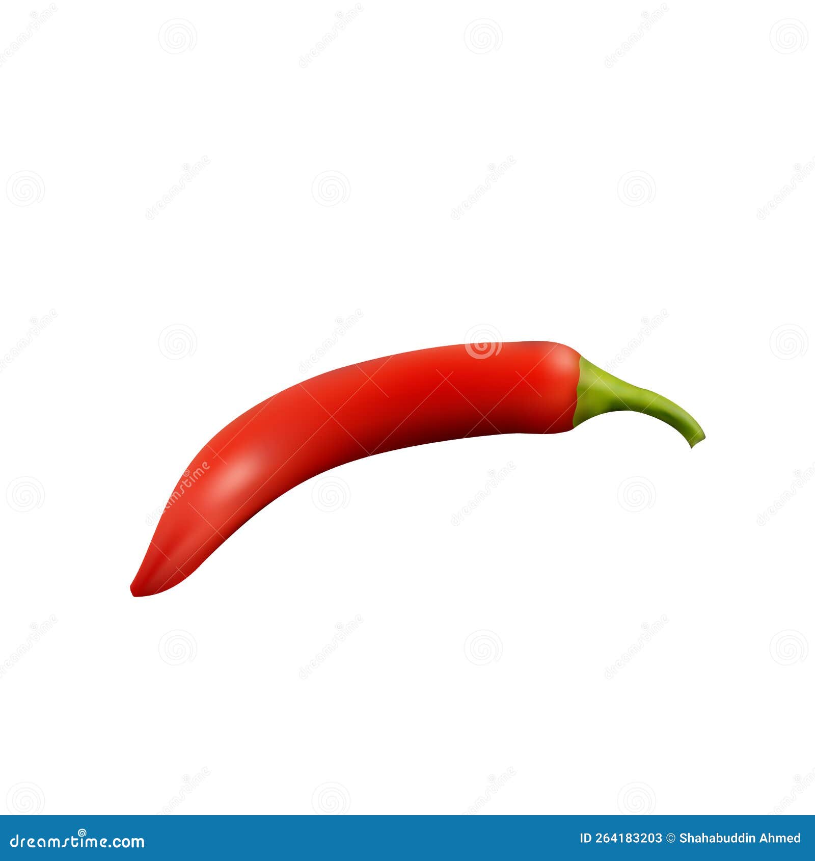Realistic Vector Red Chilli Pepper Isolated on White Background. Stock ...