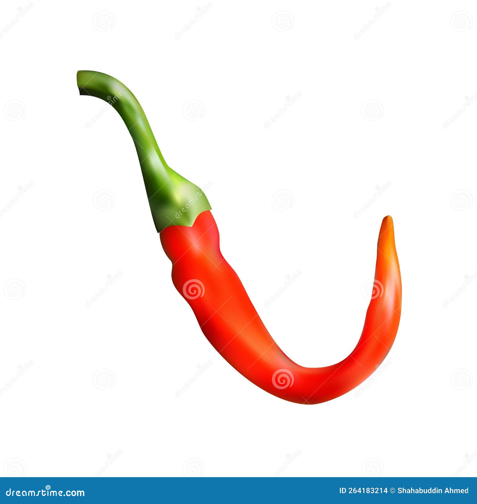 Realistic Vector Red Chilli Pepper Isolated on White Background. Stock ...