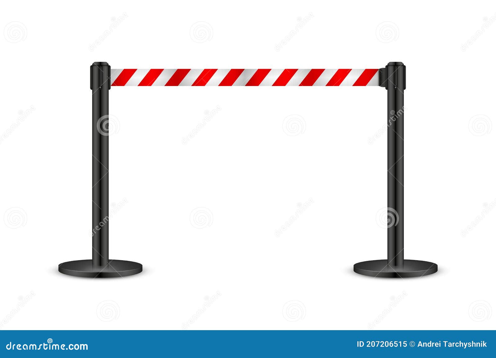 Realistic Vector Retractable Belt Stanchion. Crowd Control Barrier ...