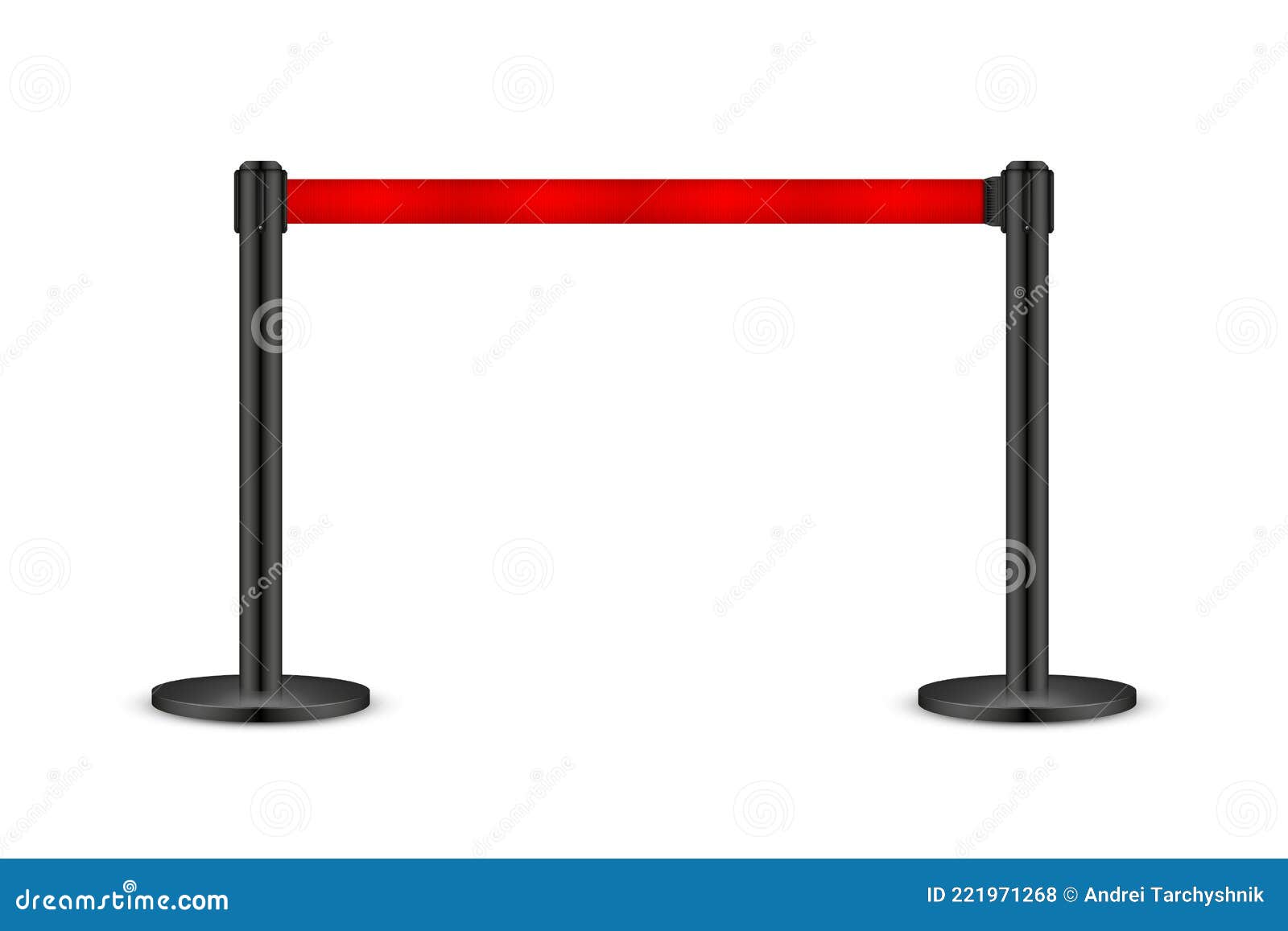 Realistic Vector Retractable Belt Stanchion. Crowd Control Barrier ...