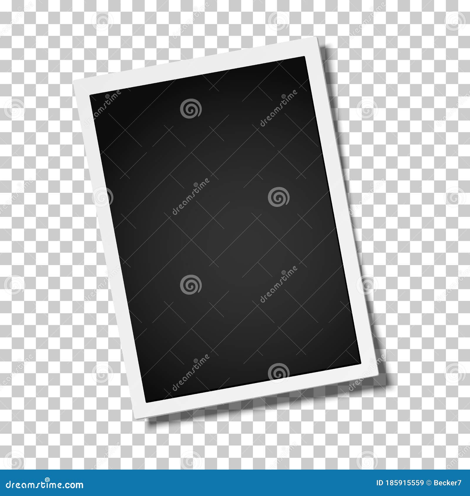 Realistic Vector Retro Photo Frame Placed Vertically Slightly Tilted on ...