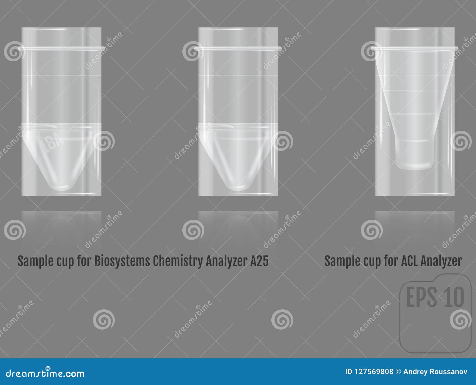 Realistic Vector Sample Cup for Biosystems Chemistry Analyzer A25 and ...
