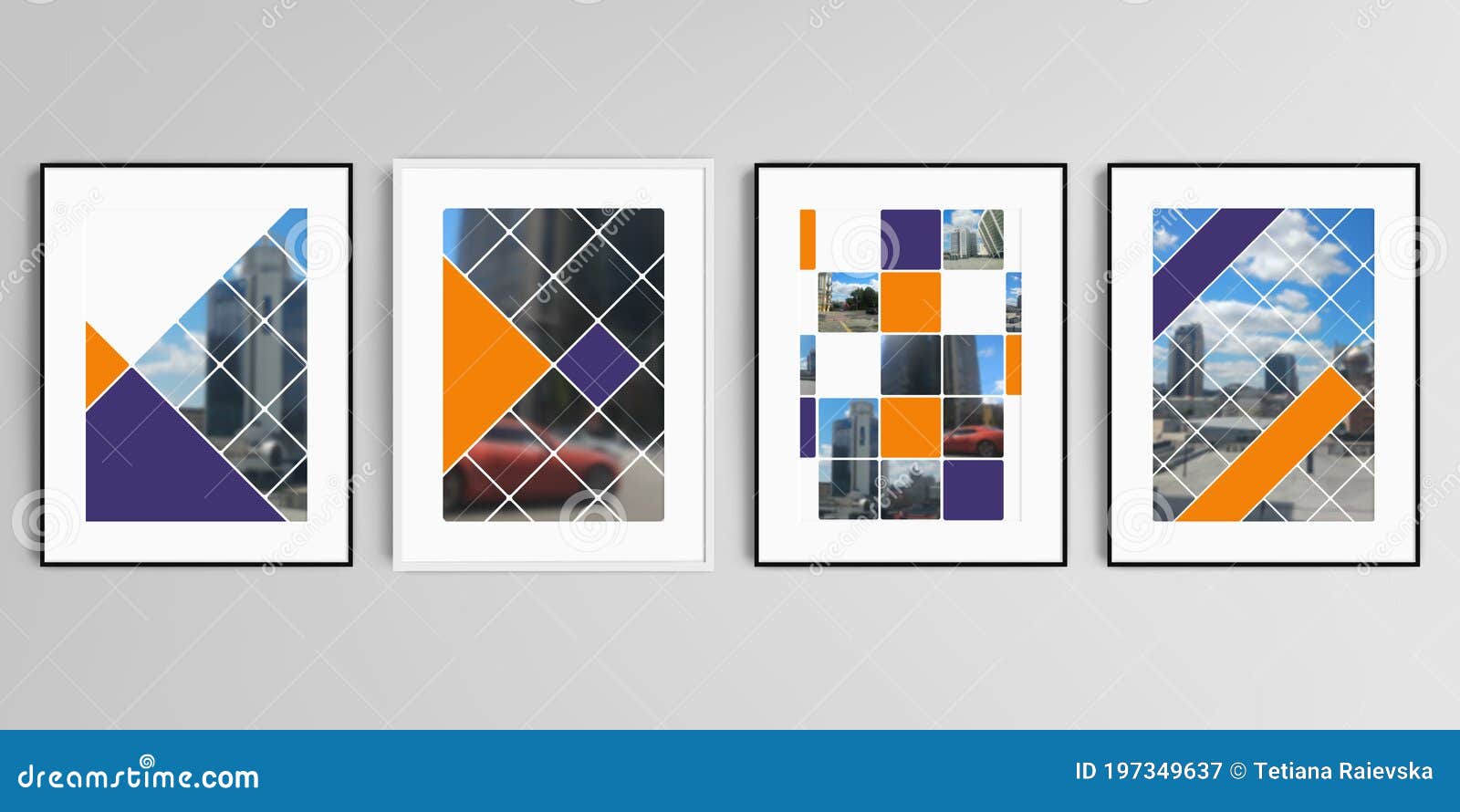 Realistic Vector Set of Picture Frames in A4 Format Isolated on Gray ...