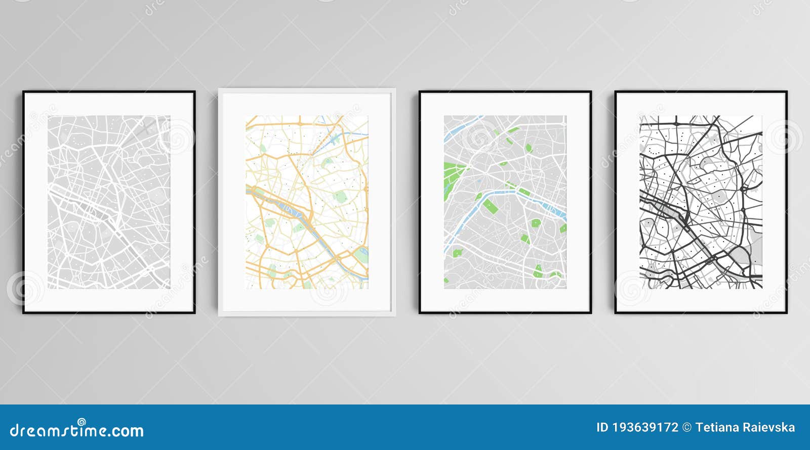 Realistic Vector Set of Picture Frames in A4 Format Isolated on Gray ...