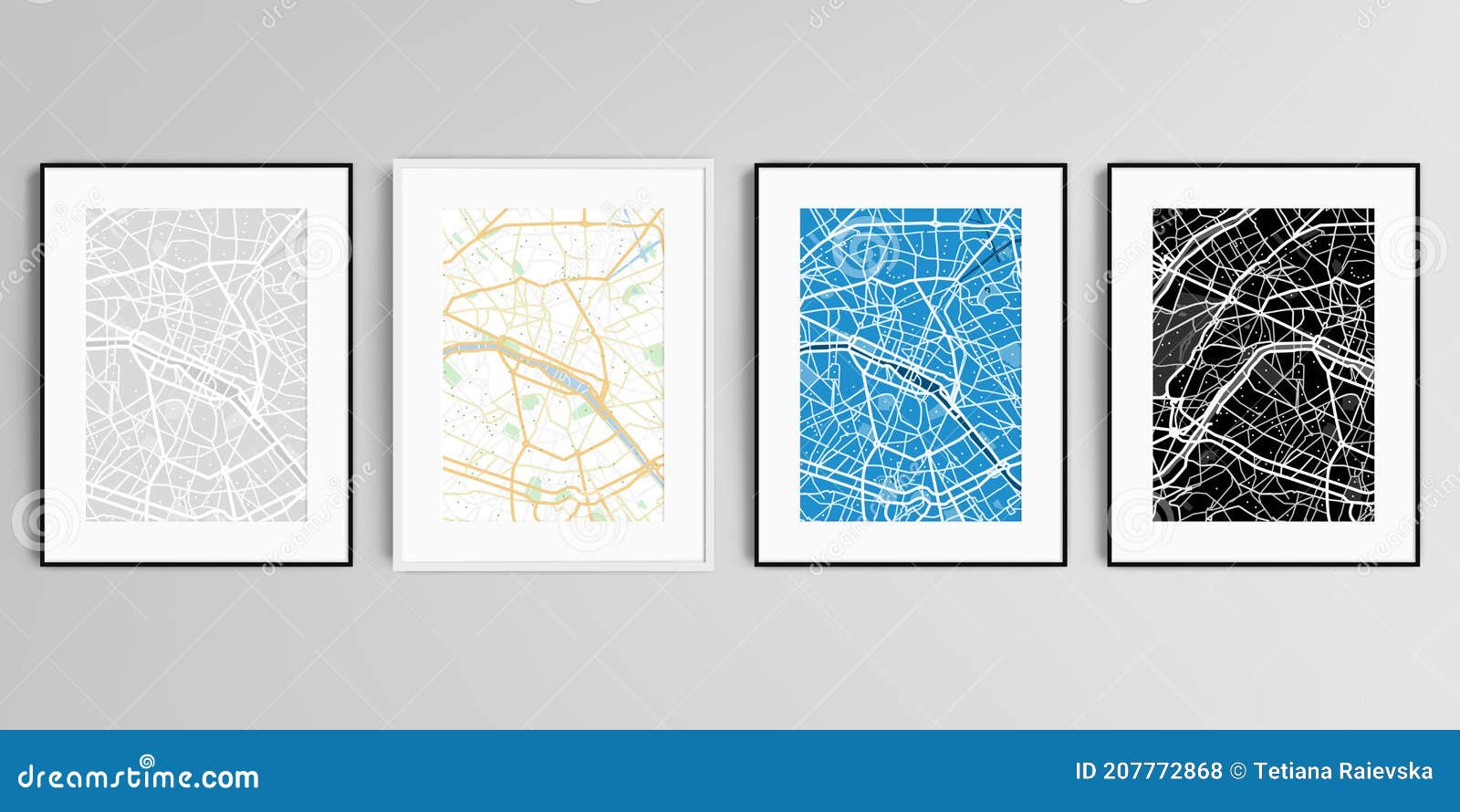 Realistic Vector Set of Picture Frames in A4 Format Isolated on Gray ...