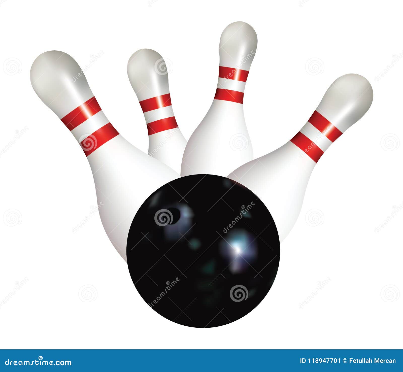 Realistic Vector Bowling Ball and Pins Stock Illustration ...