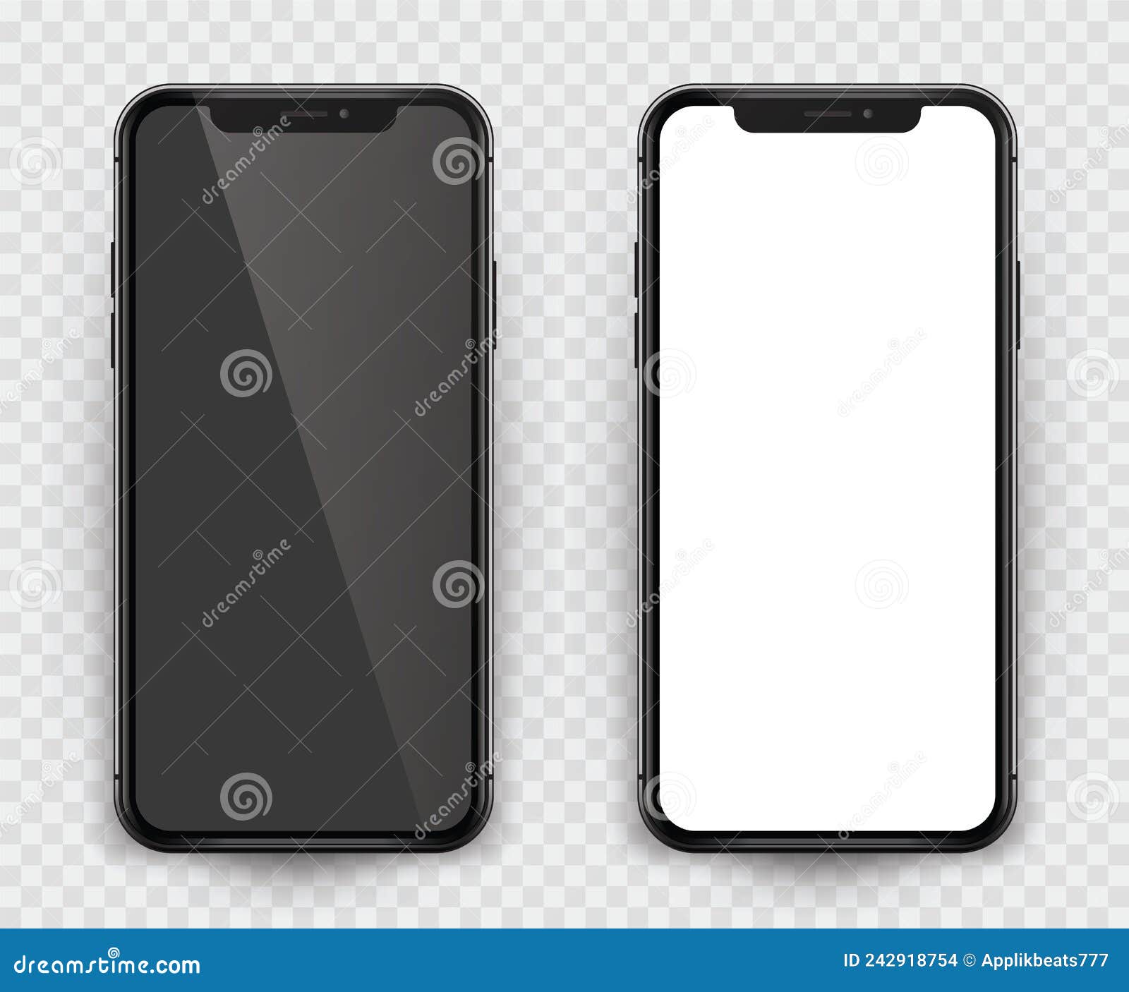 Realistic Vector Smartphone Black Design with Empty Screen. Vector ...