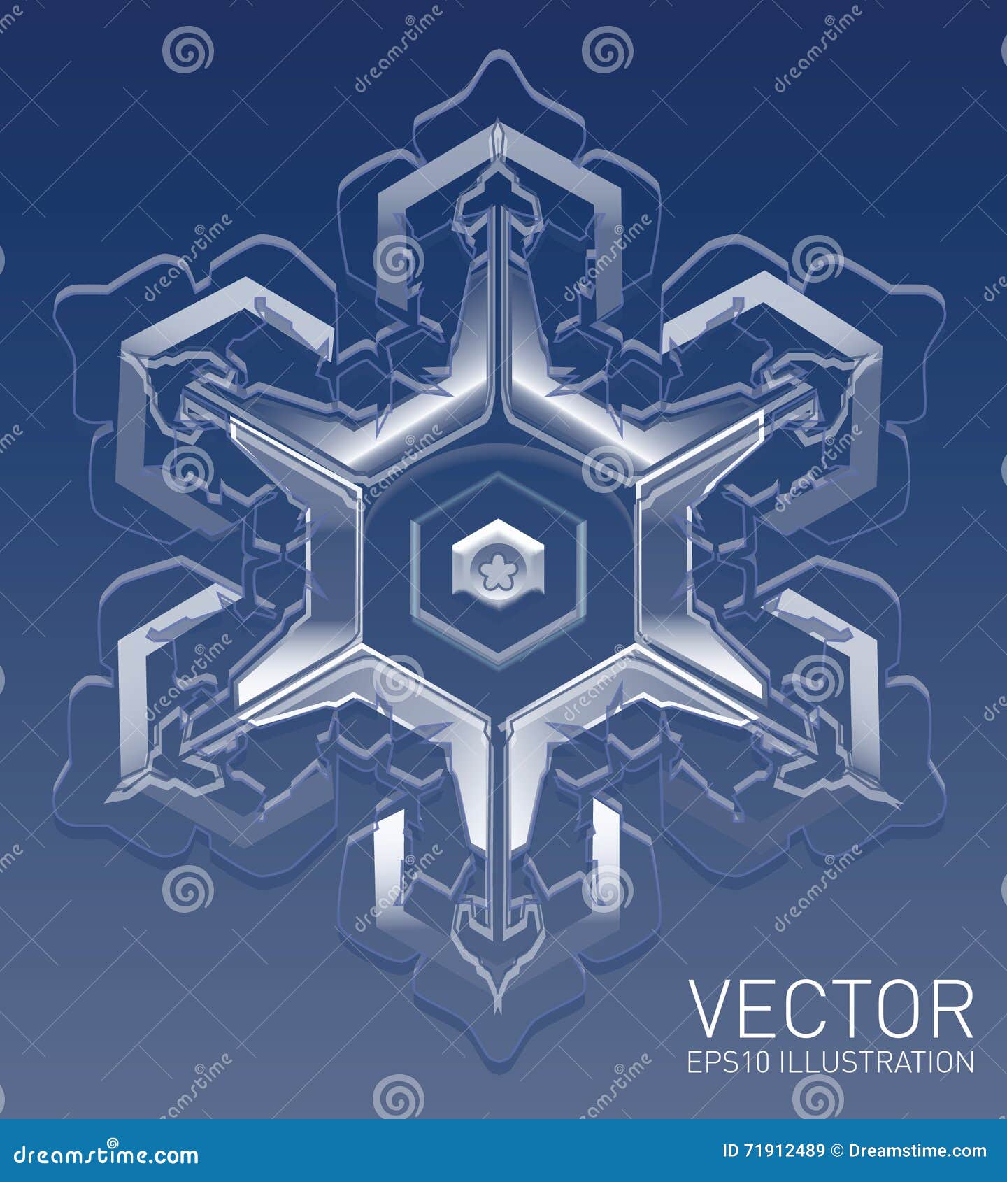 Realistic vector snowflake stock vector. Illustration of crystalline ...
