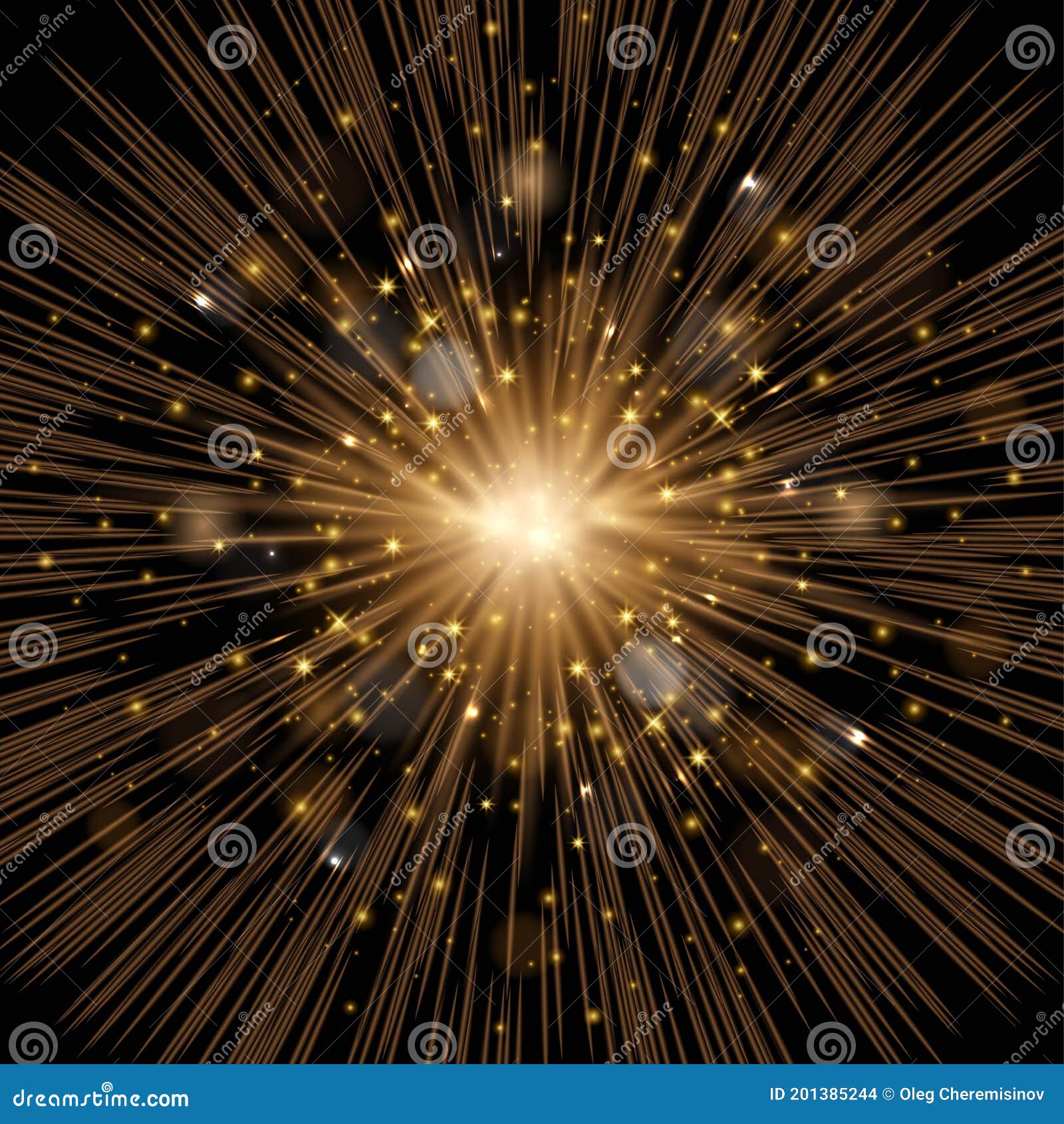 Realistic Vector Sparkling Magic Lights Glowing Shining on Black ...