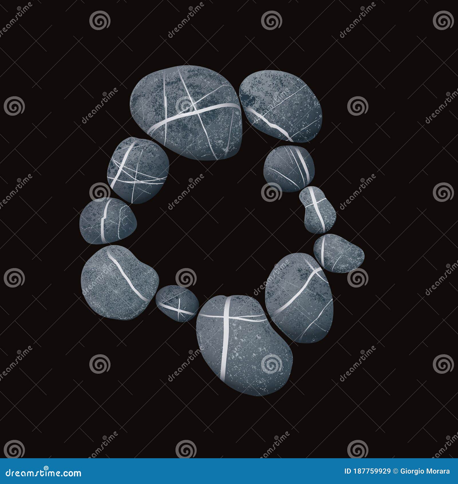 Realistic Vector Striped Pebbles Circle Stock Vector - Illustration of ...