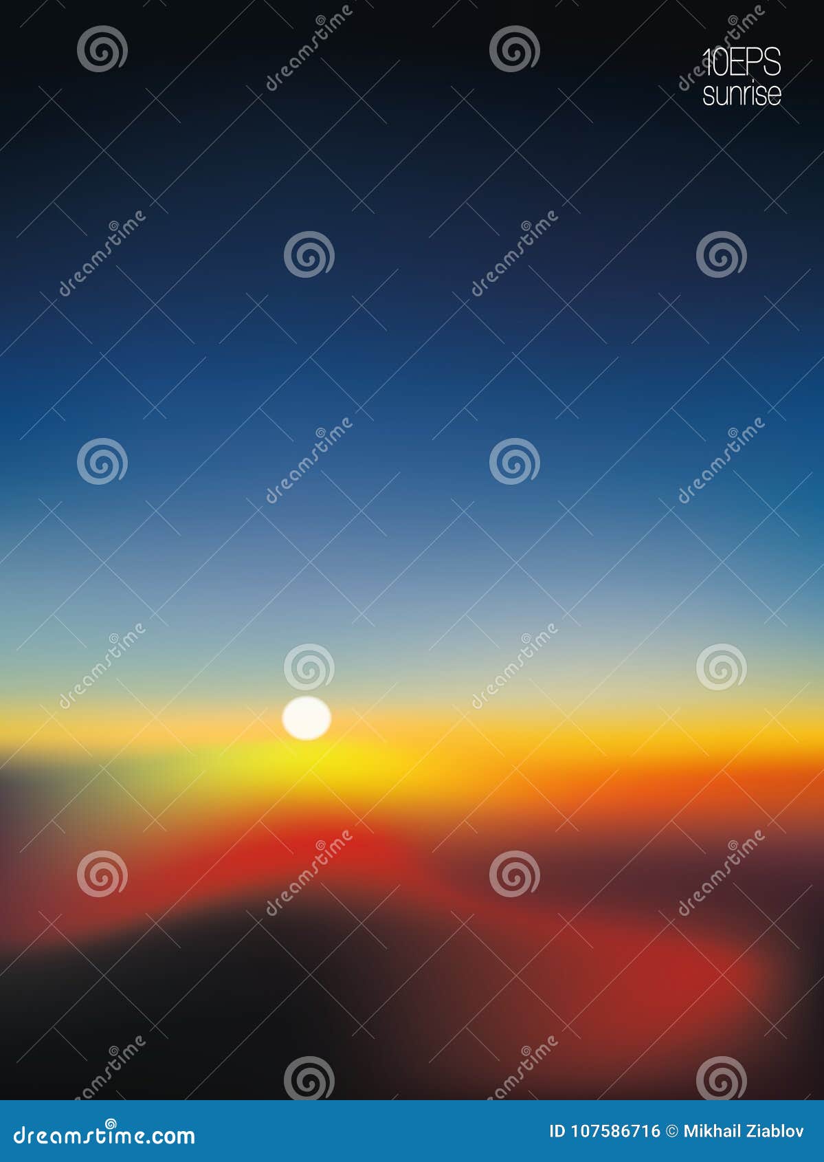 Realistic Vector Sunrise Postcard Stock Vector - Illustration of ...