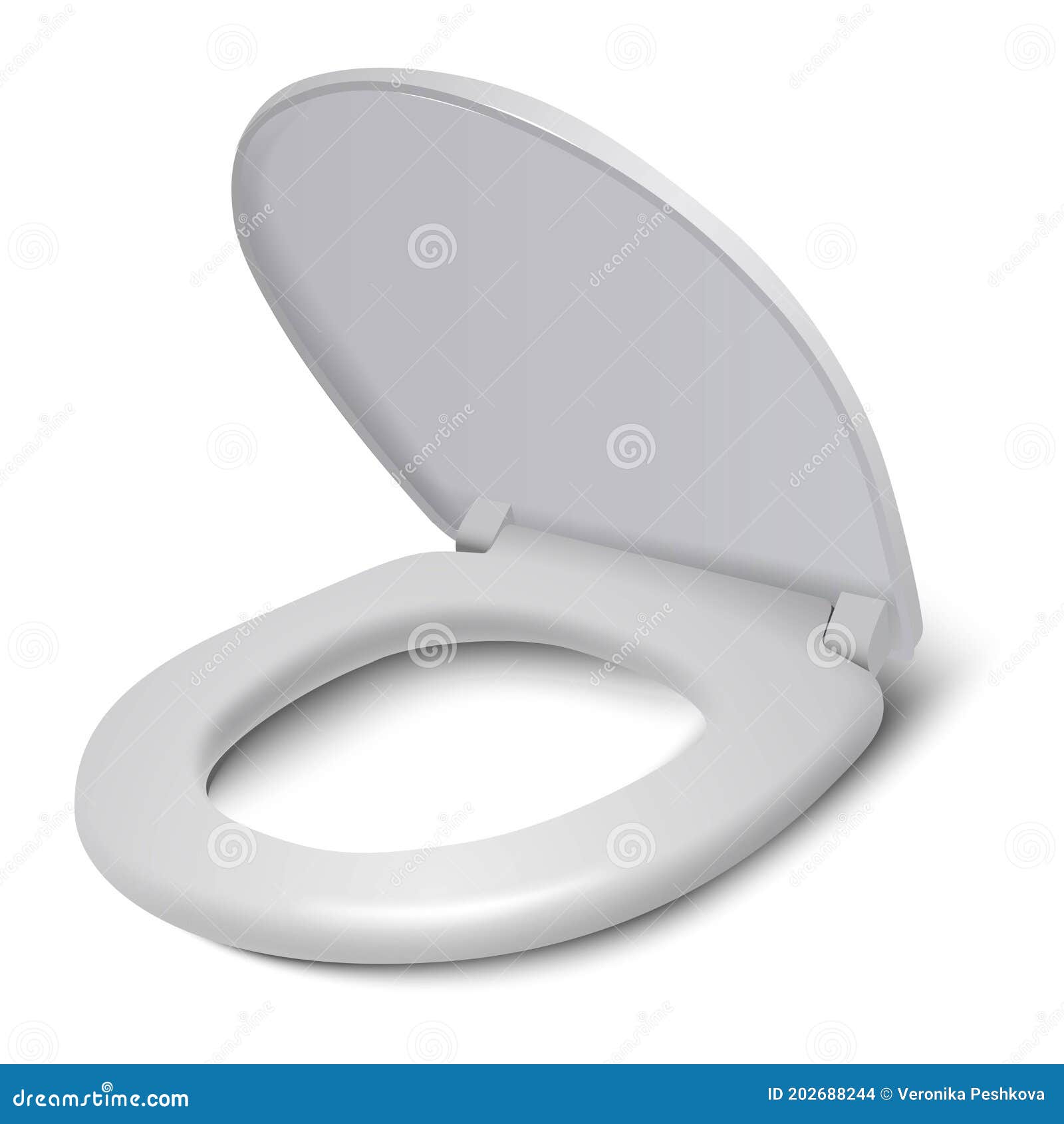 Realistic Vector Toilet Seat Cover Isolated on White Background Stock ...