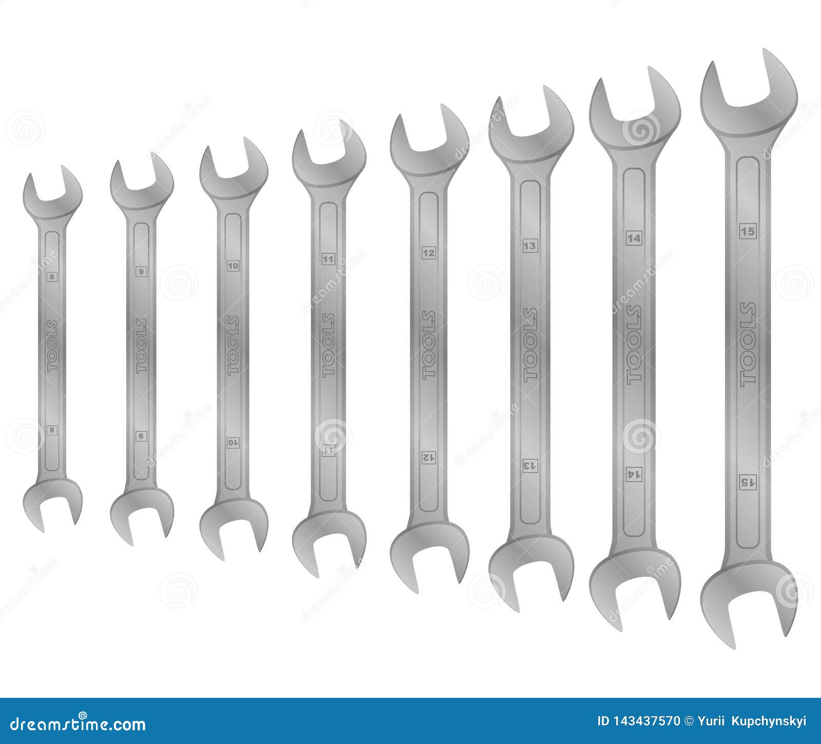 Realistic Vector Tool. Wrench Set Stock Vector - Illustration of steel ...