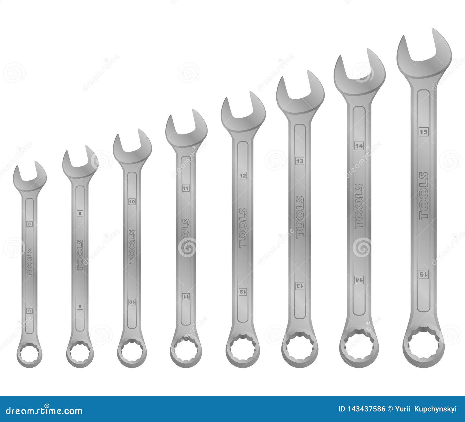 Realistic Vector Tool. Wrench Set Stock Vector - Illustration of hand ...