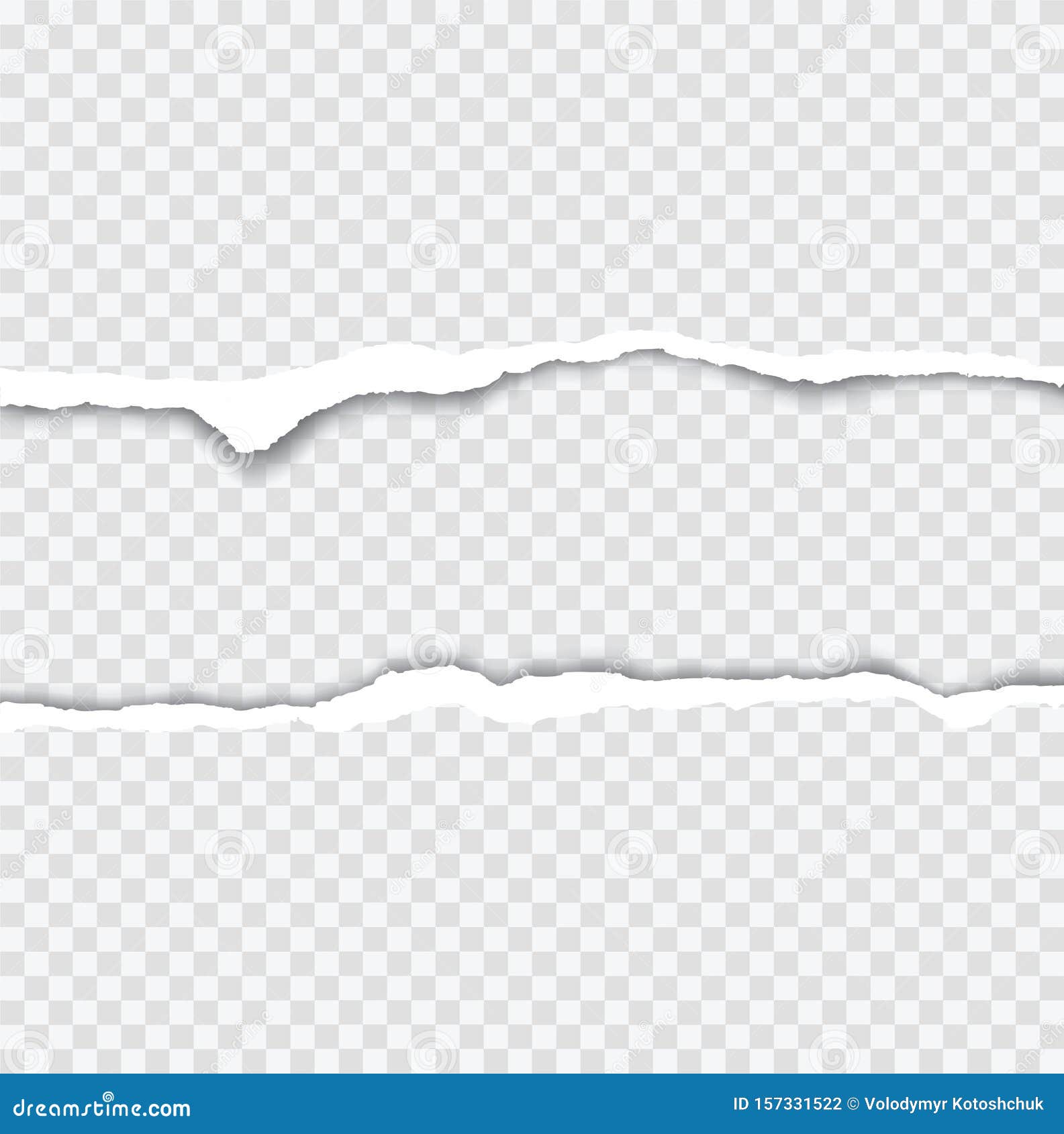 Vector Set Of Torn Paper Edges With Shadows Isolated On Transparent ...