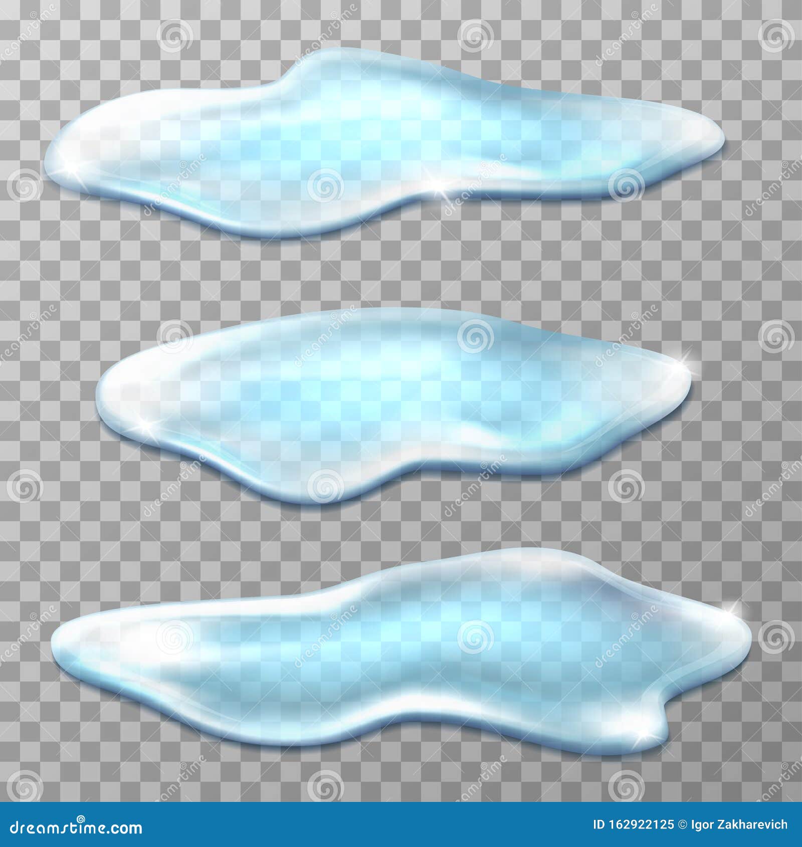 Realistic Vector Transparent Water Puddle Stock Illustration ...