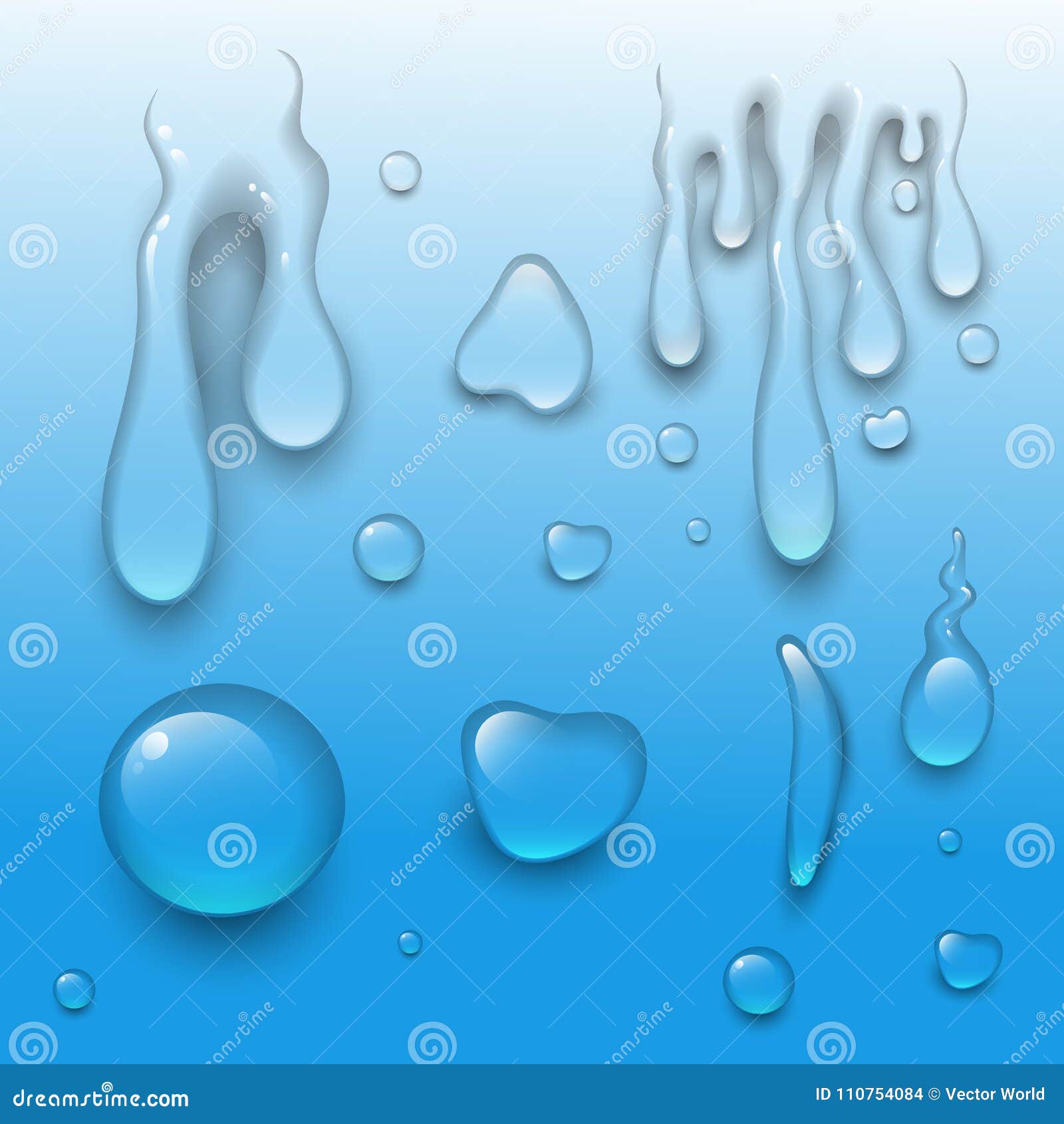 Realistic Vector Water Splash Drops Liquid Transparent Raindrop 3d ...