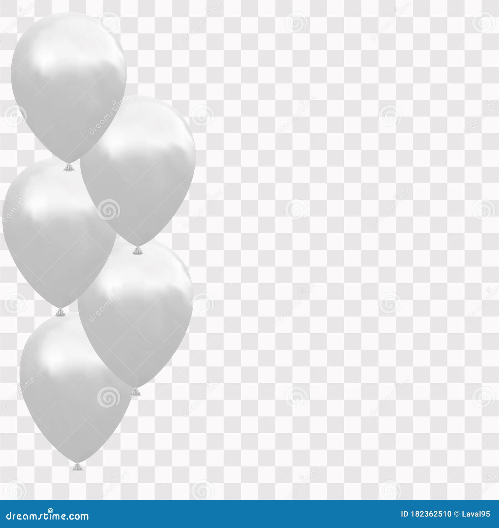 Realistic Vector White Balloons on a Transparent Background, Festive ...