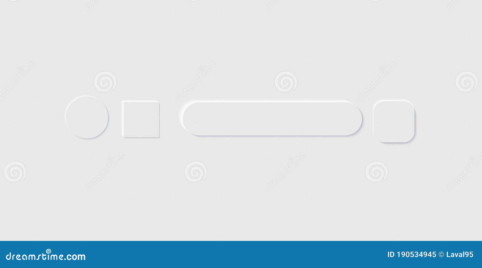 Realistic Vector White Buttons of Different Shapes, for Website and ...