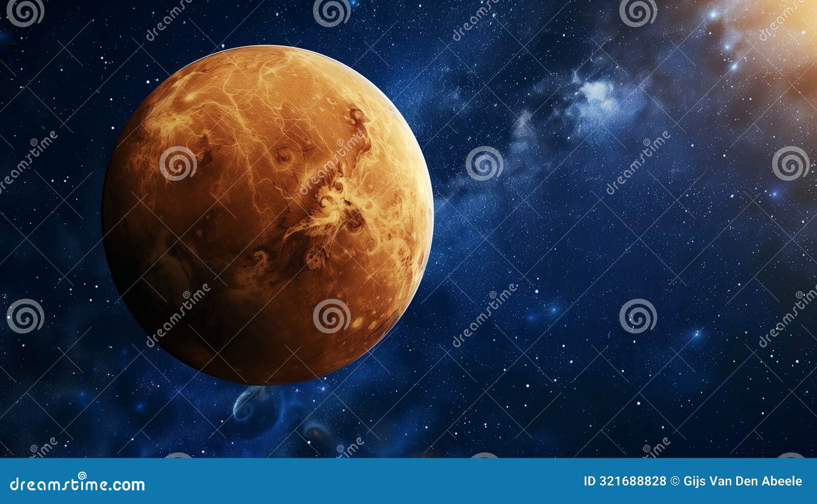 Realistic Venus Planet Floating in Space Stock Illustration ...