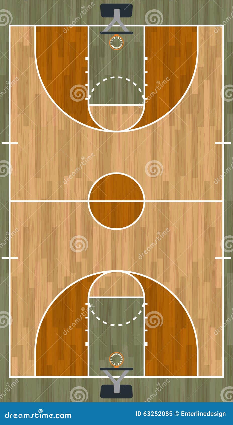 Realistic Vertical Basketball Court Illustration Cartoon Vector ... Realistic Vertical Basketball Court Illustration Cartoon Vector ...
